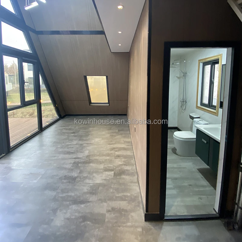 Luxury Modern Style Modular Glass Wooden Tiny House Prefab