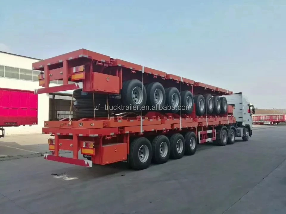 40ft Flatbed Flat Bed Container Semi Trailer Used Truck Trailer - Buy ...