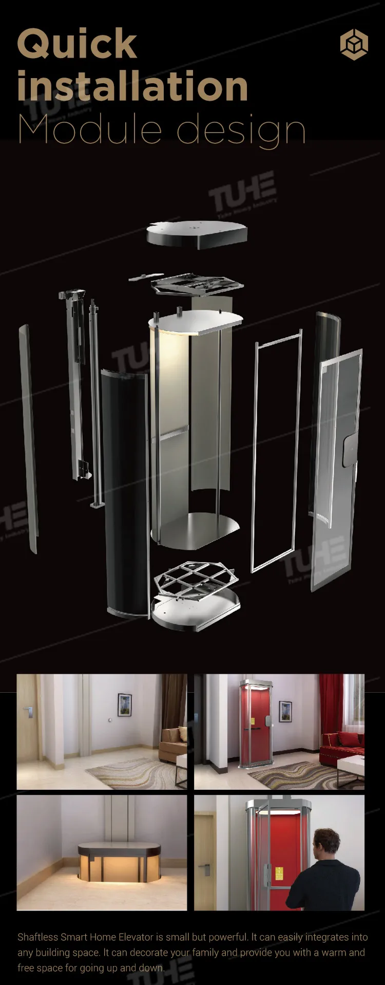 Passenger Hydraulic Lift for Small Residential Elevators - Custom OEM