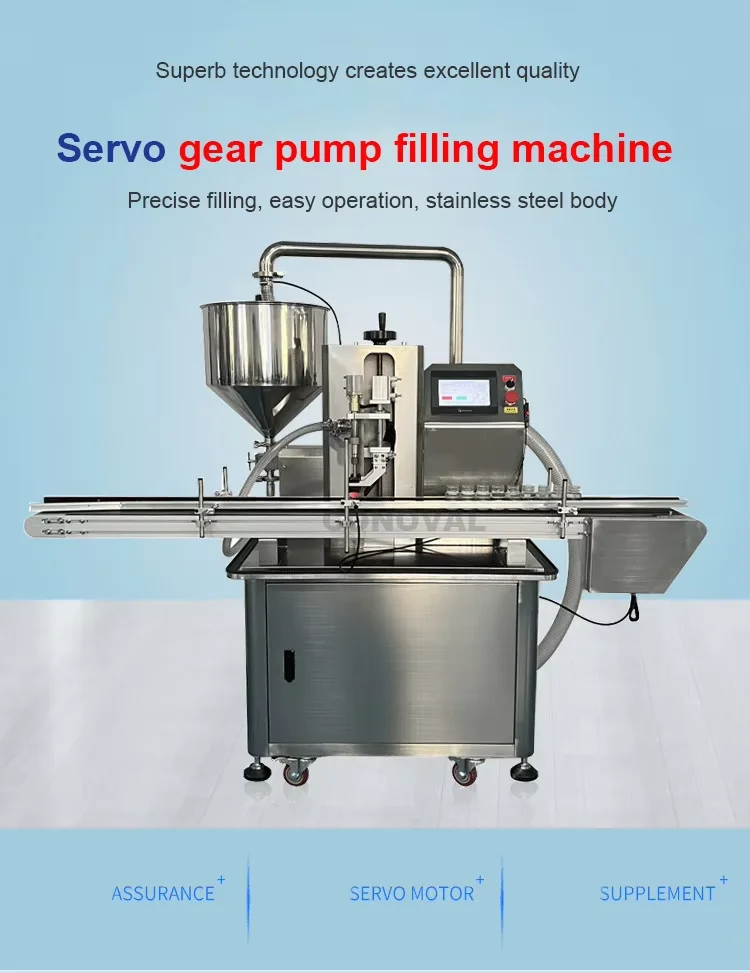 Conoval Servo Gear Pump Filling Machine for Liquid & Paste