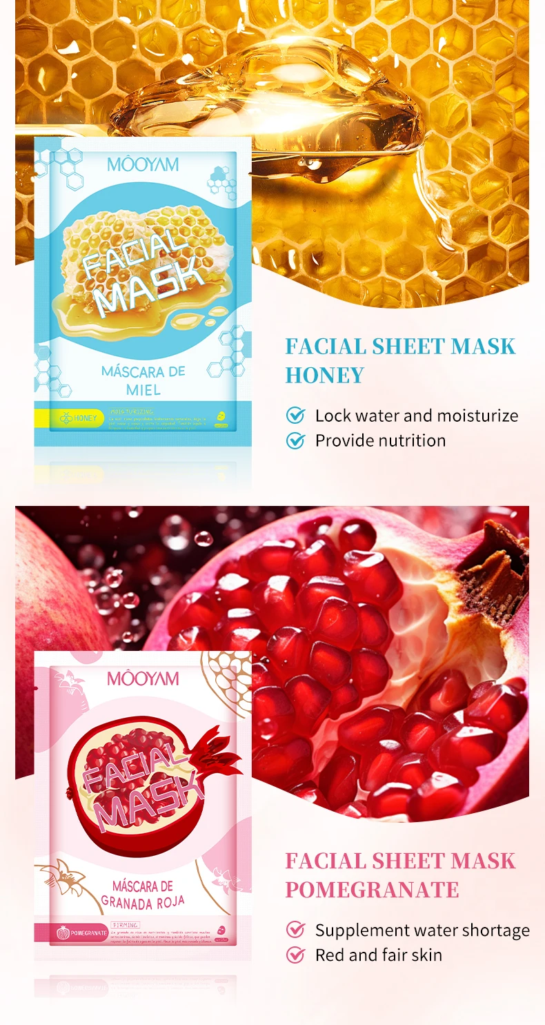 Private Label 10 Types Fruit Face Mask - Moisturizing & Brightening