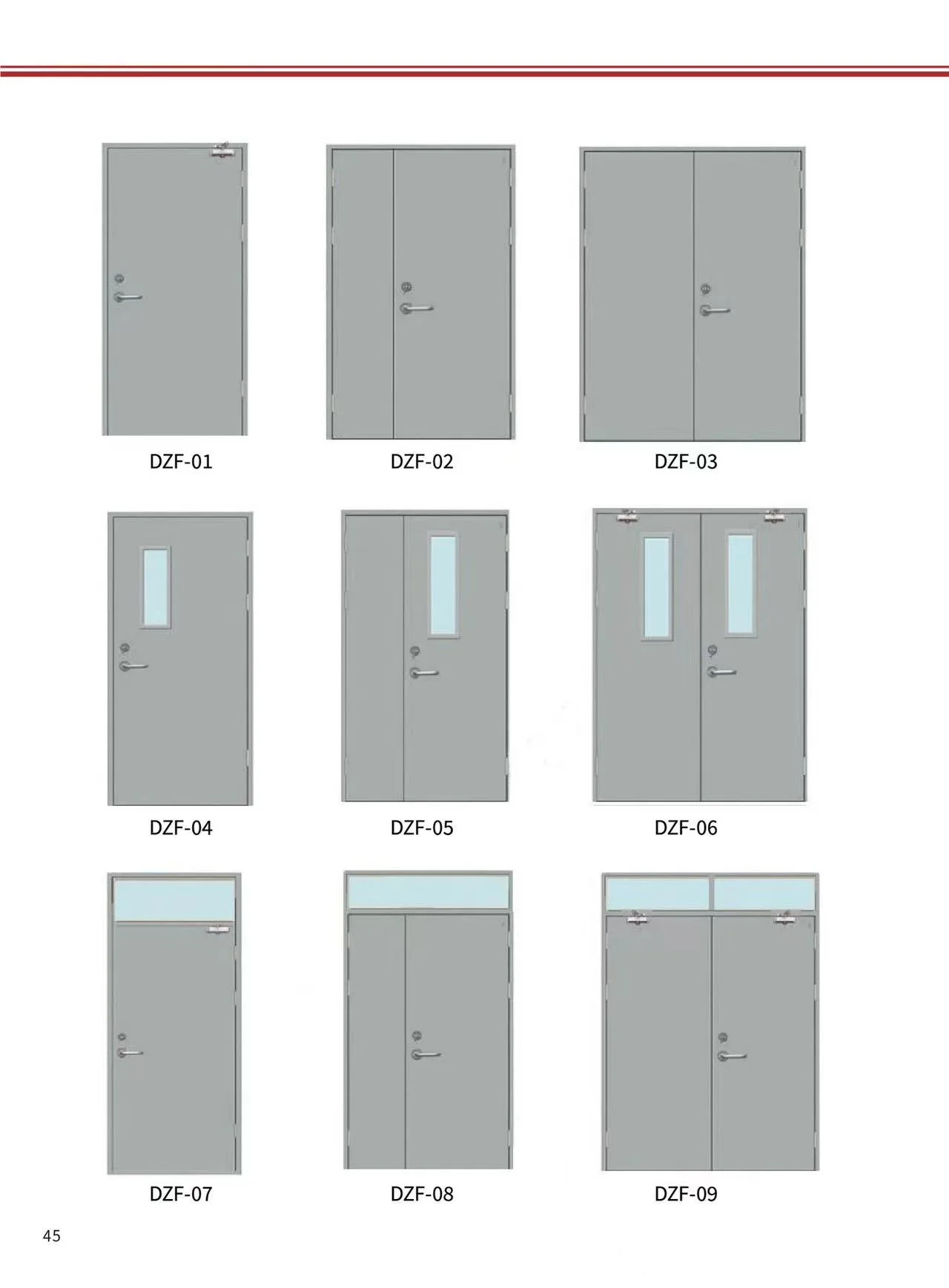 Modern Style Double Leaf Safety Emergency Exit Door Fire Rated Metal ...