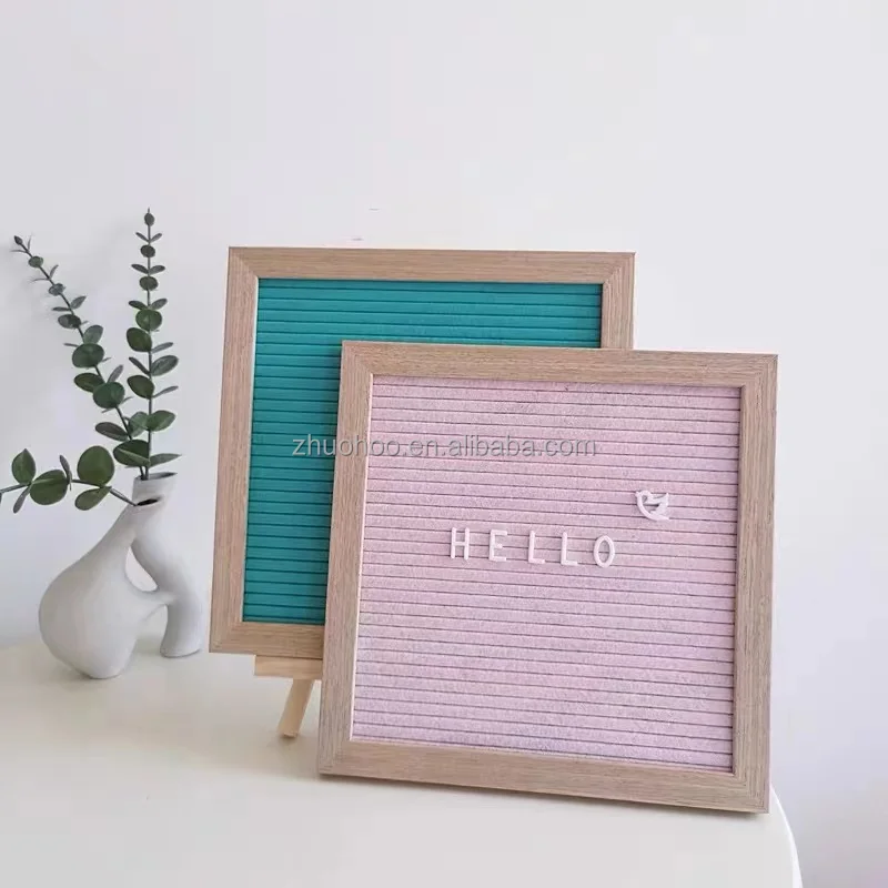 Changeable Wooden Message Board Sign Wooden Felt Board Frame with ...