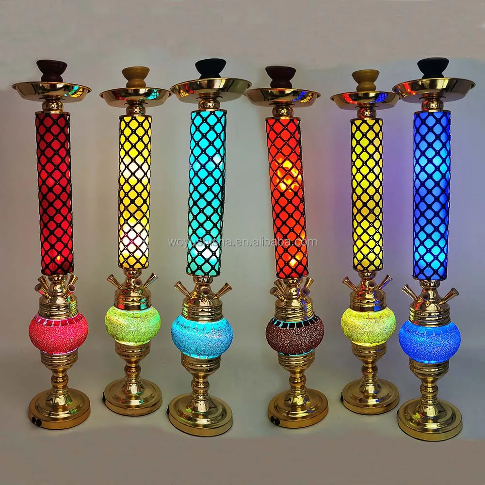 Big Hukka LED 4 Hose Shisha Smoke Bar Hookahs - Woyu
