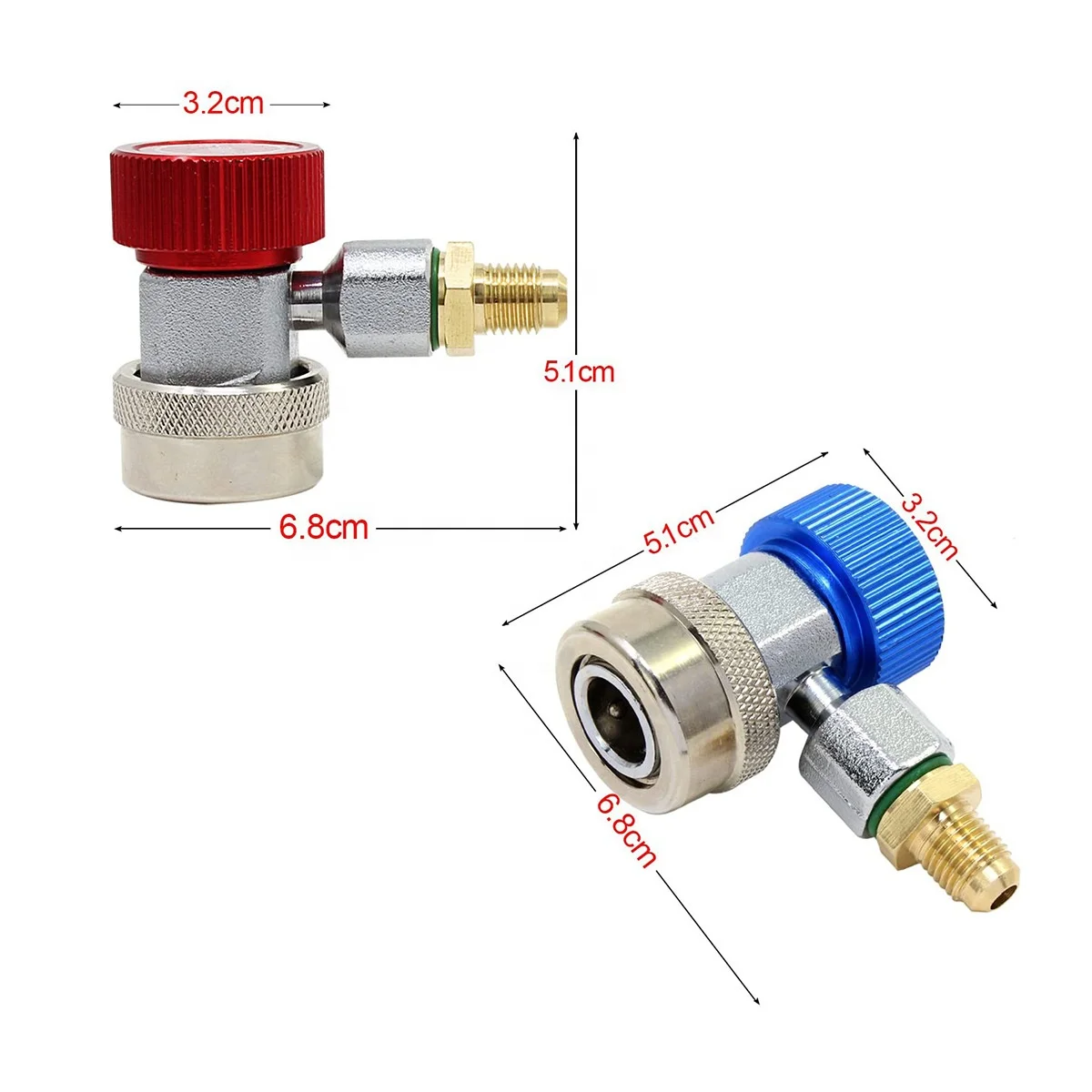 Car Ac Air Condition Quick Coupler Adapter High Low Gauge Connector ...
