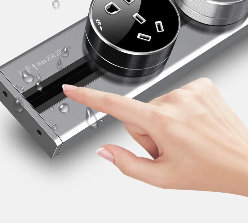 150cm Sliding Hidden Intabletop Power Desk Track Electric Socket With ...