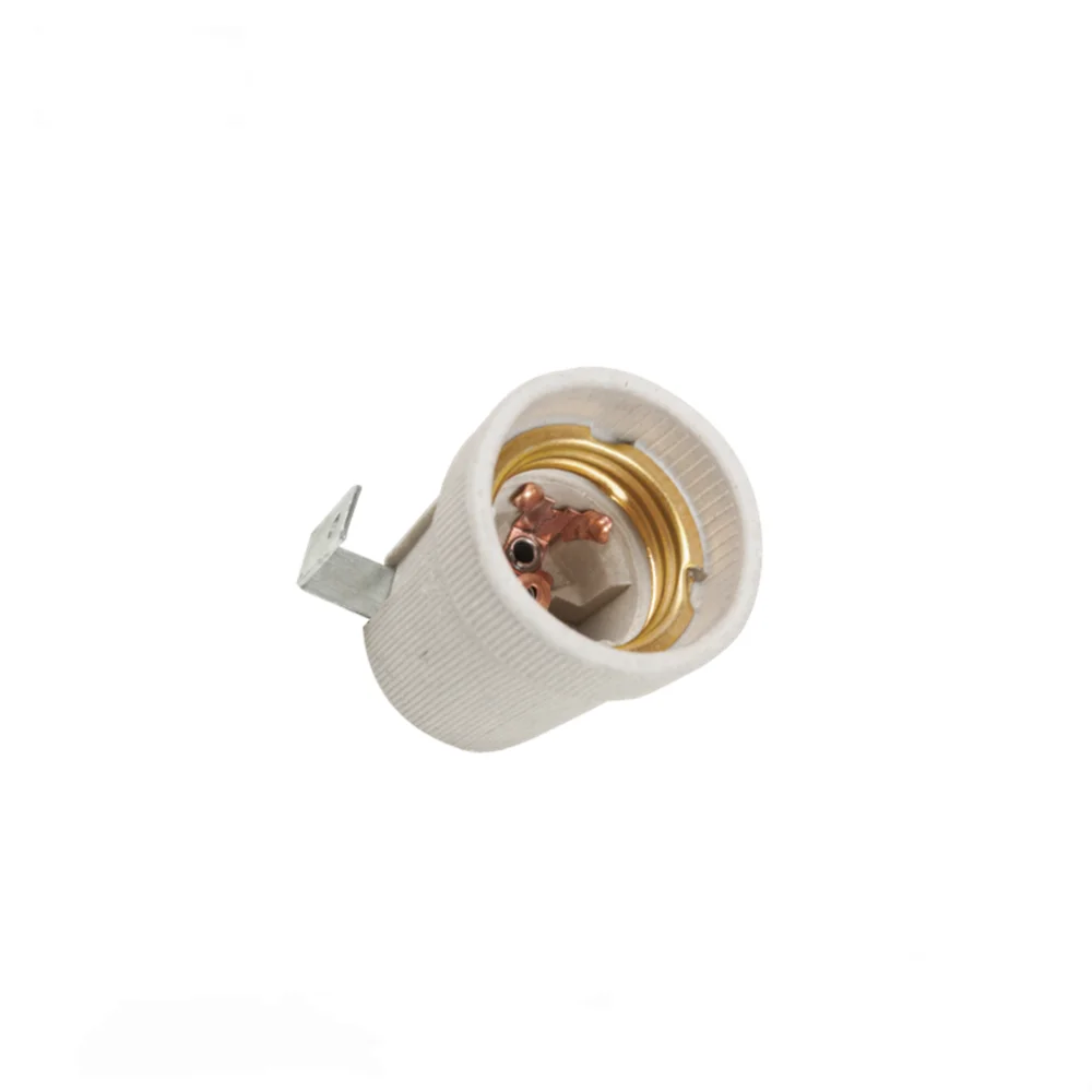 CE ROHS Ceramic E27 Bulb Socket With Metal Fixing F519 E27 Porcelain ...