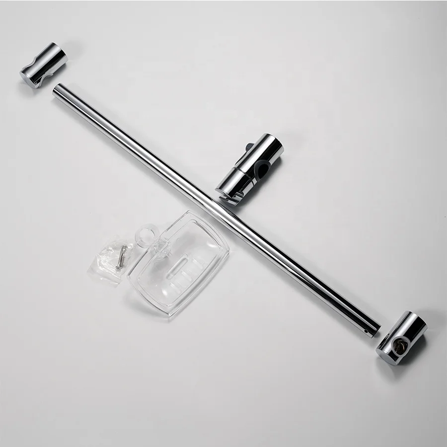 Stainless Steel Slide Bar Shower Head Adjustable Sliding Bar Round ...