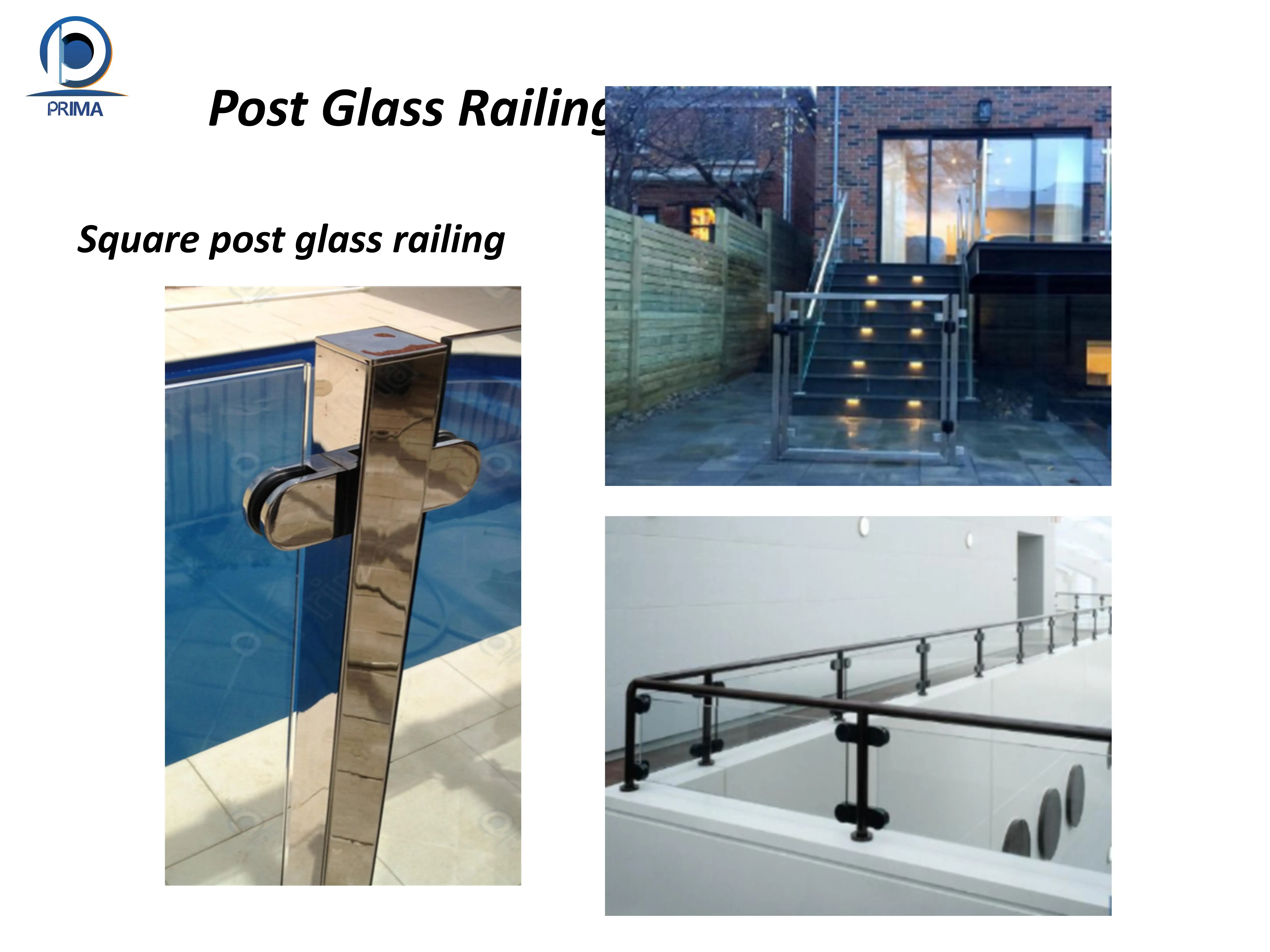 Prima Aluminium Glass Railing Modern Staircase Glass Guard Railing ...