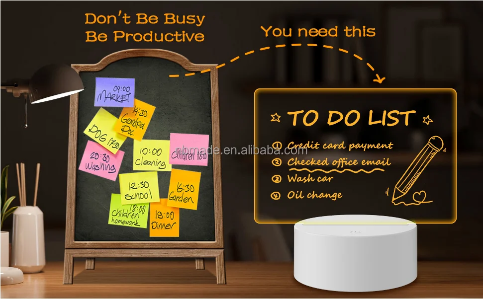 16 Color Remote LED Whiteboard - Modern 3D Acrylic Light