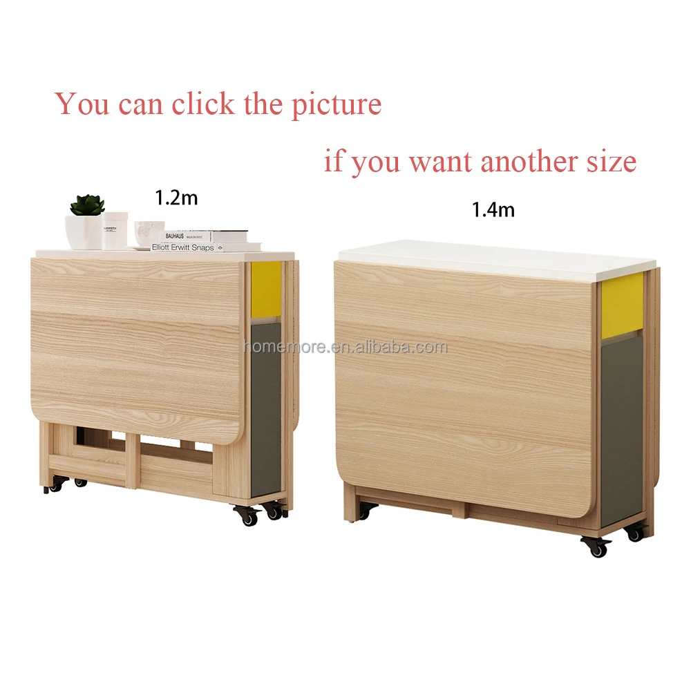 Space Saving Rectangular Movable Double Drop Leaf Folding Tables Chairs ...