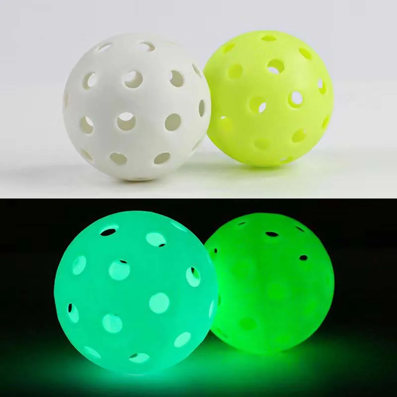 Outdoor Glow In The Dark Pickle Balls 40 Holes Led Light Up Training ...
