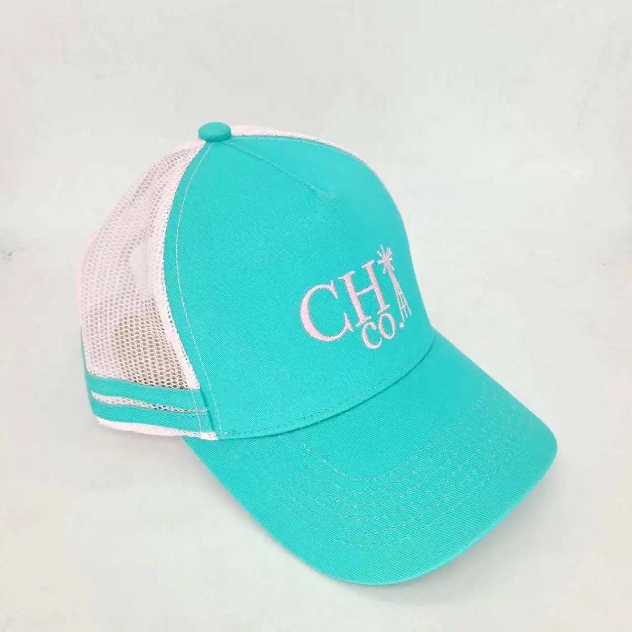 Custom Fabric Trucker Mesh Hat Design You Own Logo With Embroidery Two ...