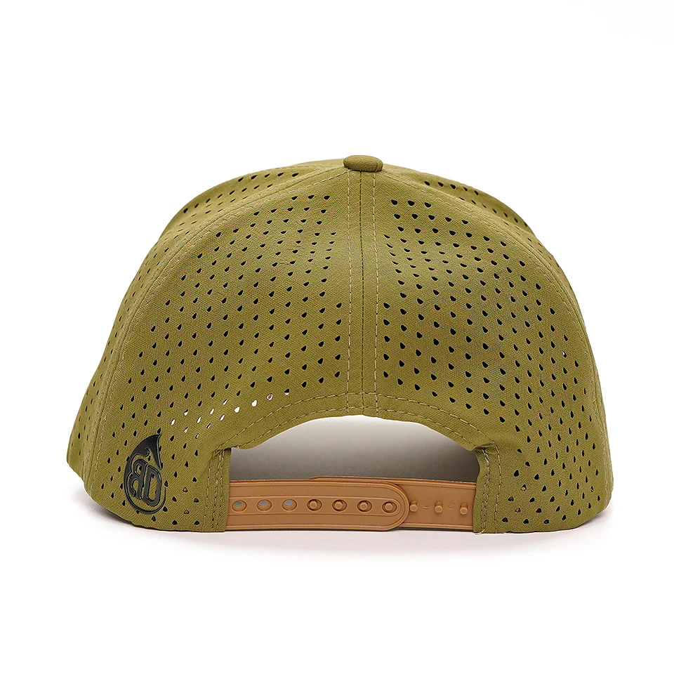 Custom 6 Panel Rubber Patch Dry Fit Mens Gorras Snapback Cap