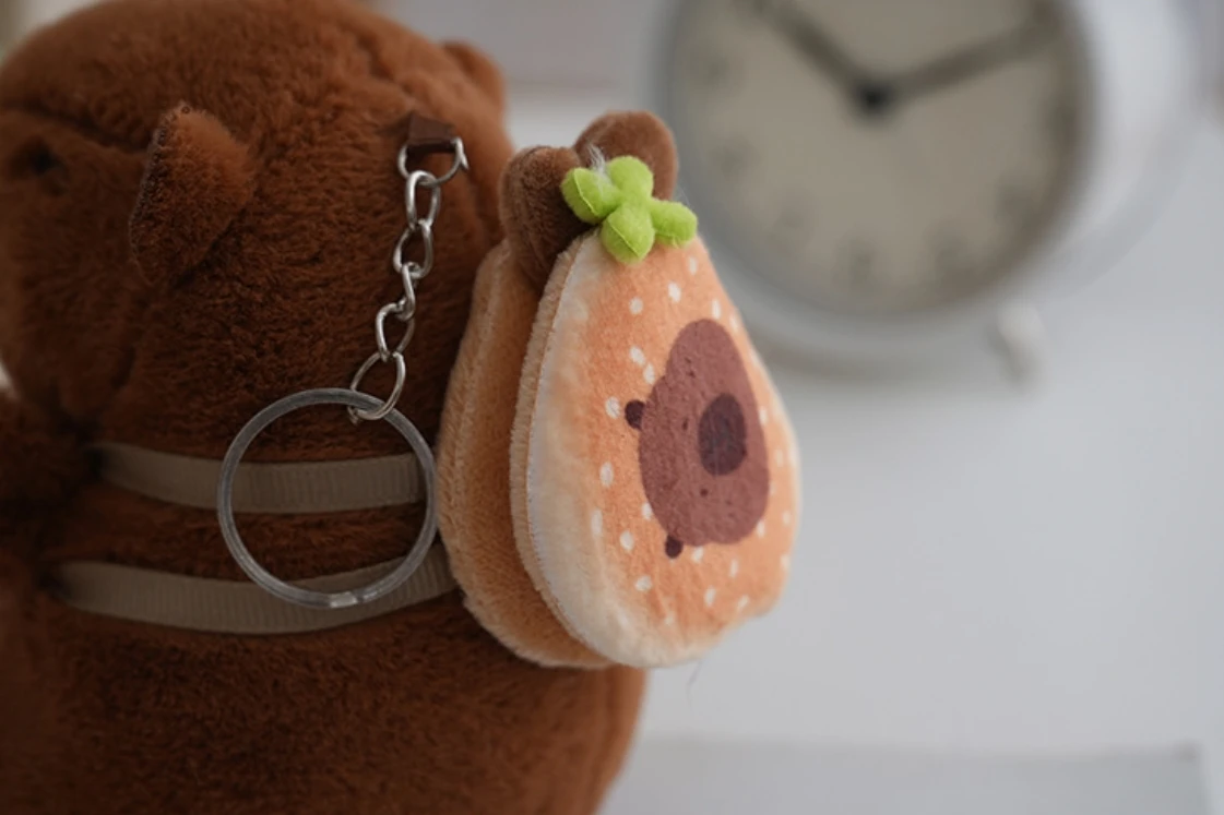 Kapibala Hamburger Croissant Bread Capybara Key Ring Peluches De ...