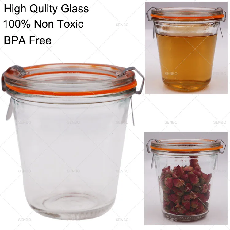 Hermetic Wide Mouth Weck Glass Jars With Glass Rubber Seal Lid And ...