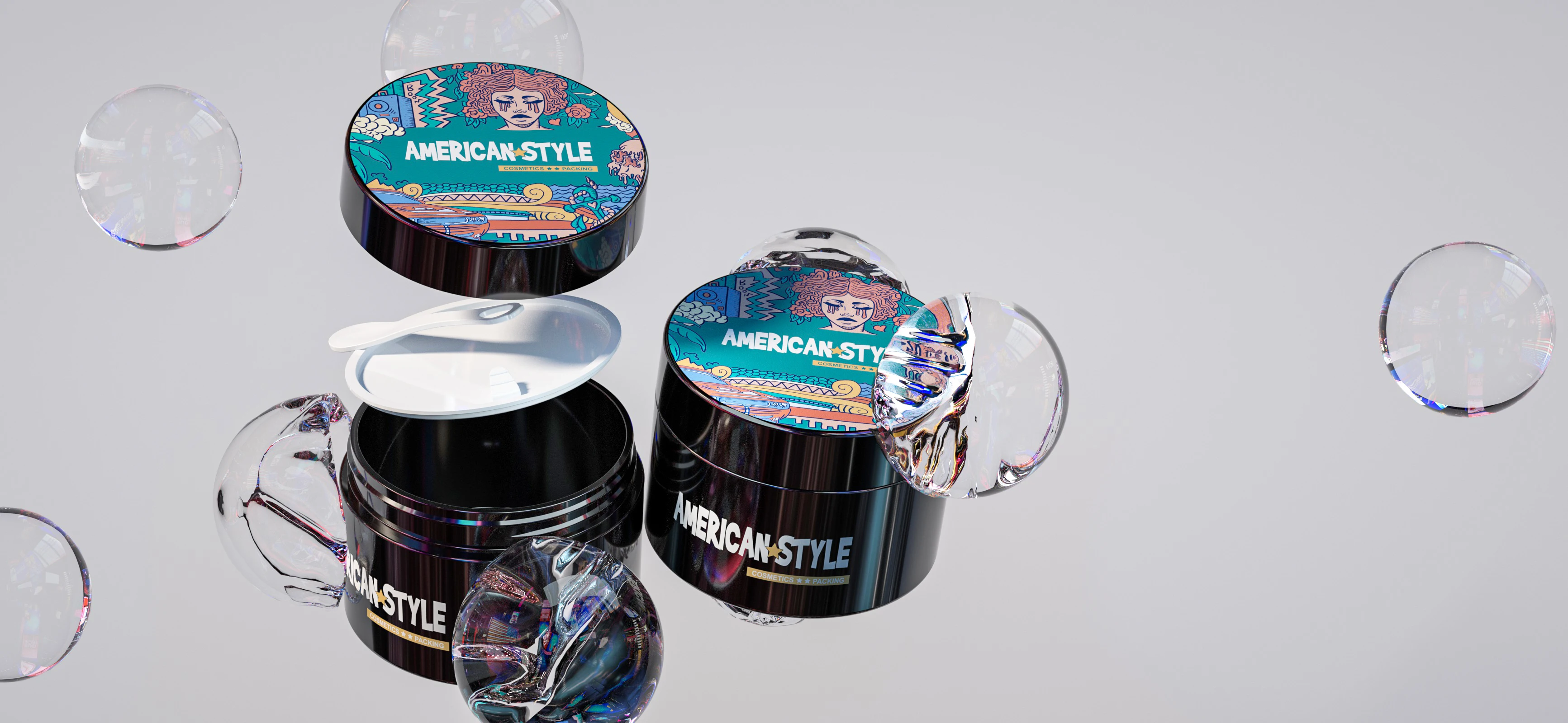 Luxury Skin Care Cosmatis Mask Jar With Built-in Scoop,lip Mask Jar ...