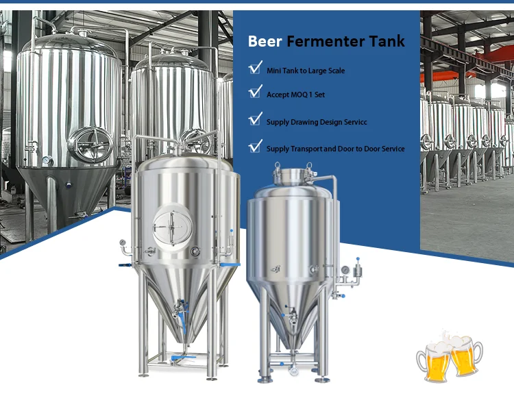 100l 200l 300l 400l Conical Beer Brewing Equipment Stainless Steel 304 ...