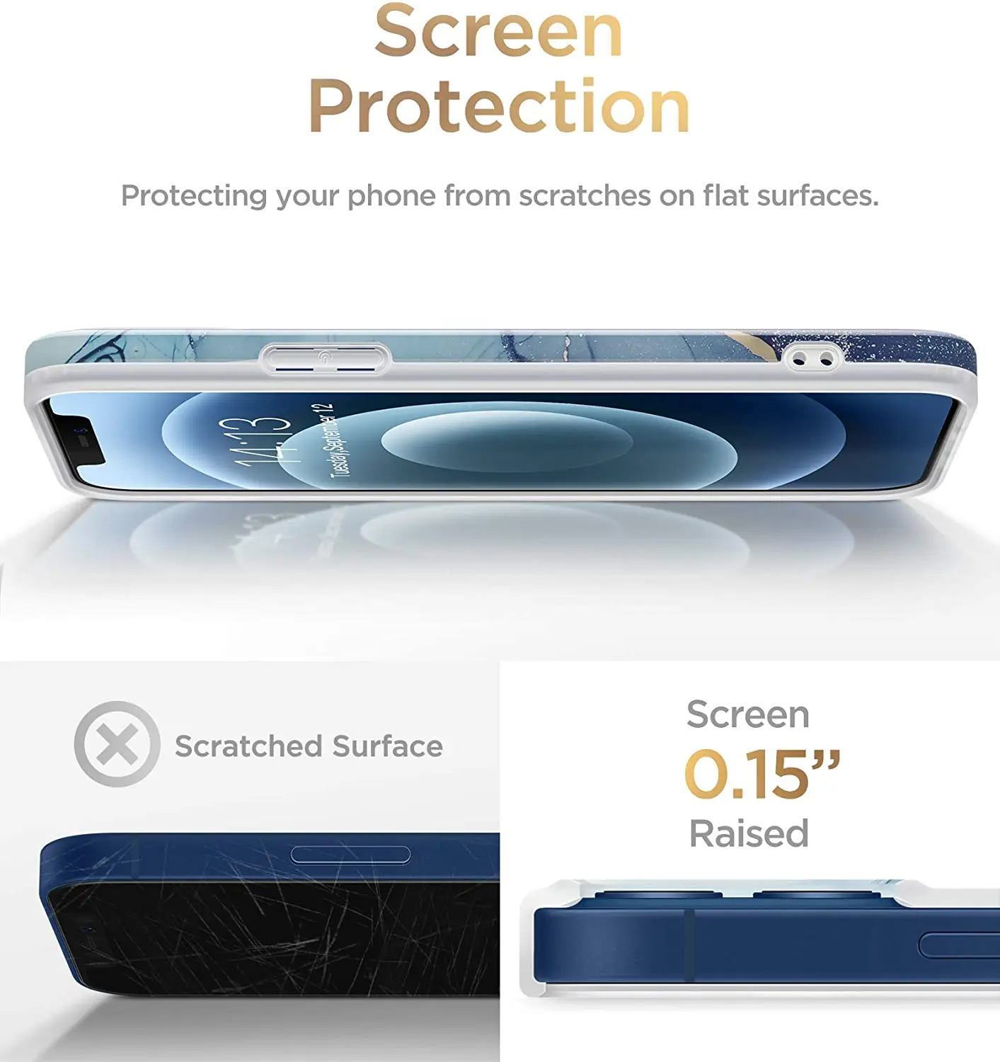 Iphone 14 Series Case - Durable TPU Frame with Wavy Border