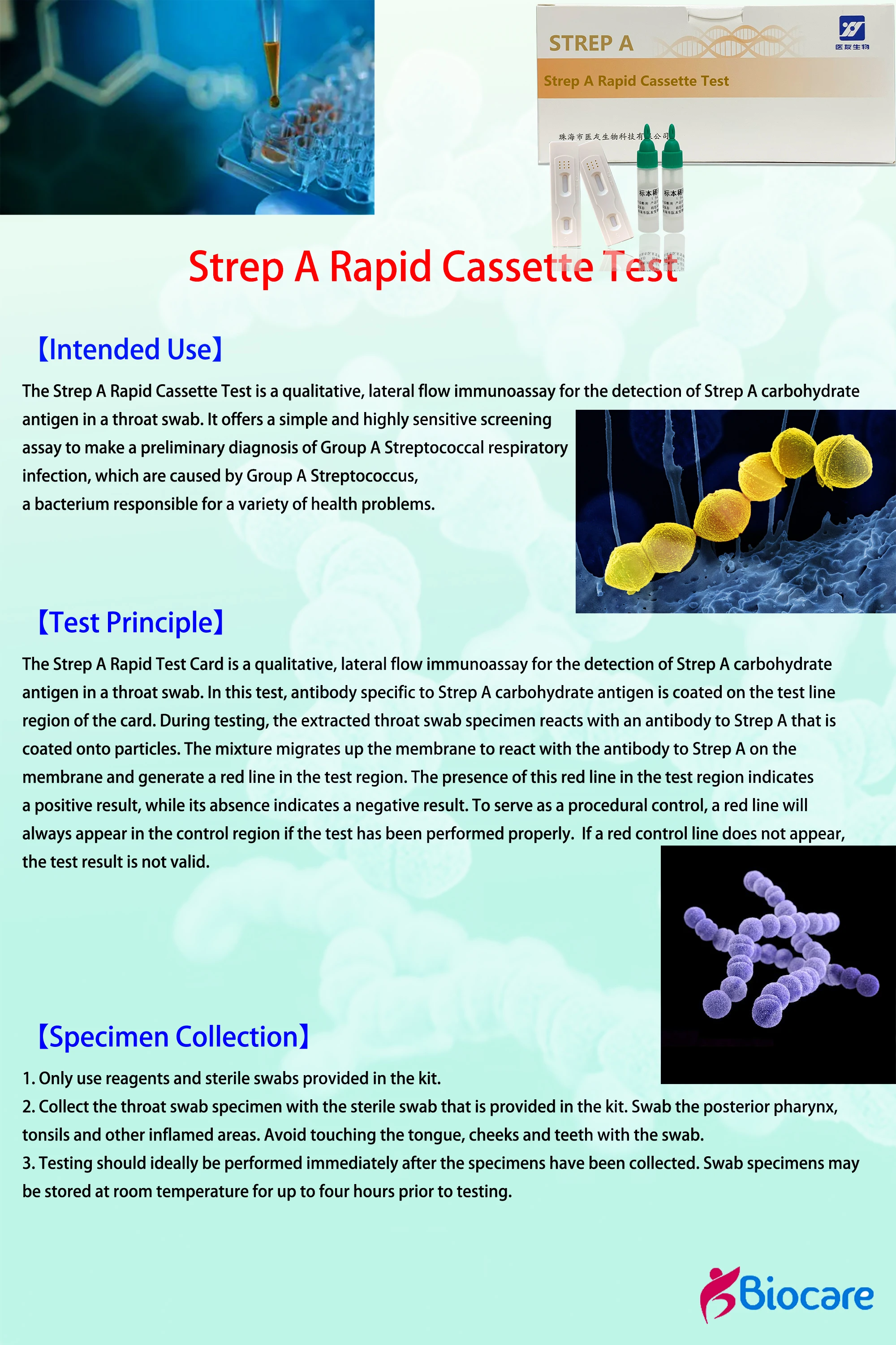 Lateral Flow Rapid Test Cassette Ivd Use Self Test Strep A Rapid ...