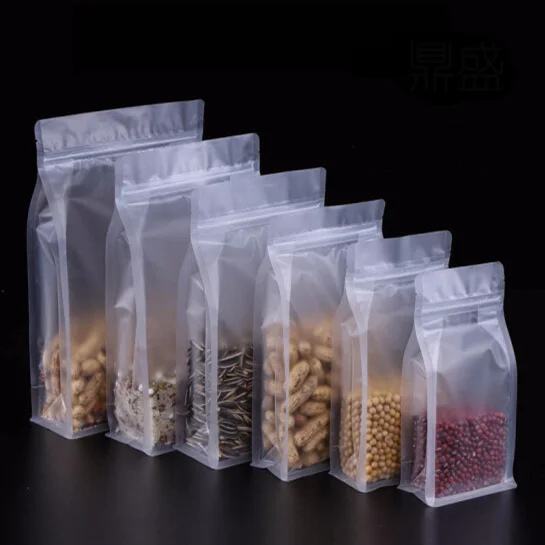 Transparent Flat Bottom Bags - Moisture Proof & Customizable