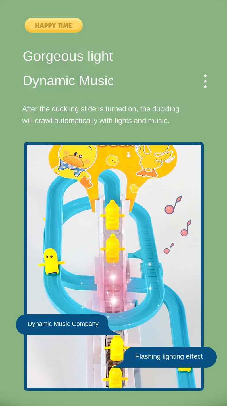 Douyin Same Style Duck Stair Climbing Electric Sound And Light Slide ...