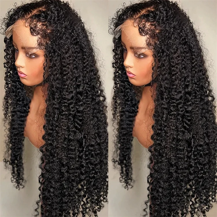 13x6 Curly Baby Hair Edges Wig Deep Wave Swiss Lace Front Human Hair ...