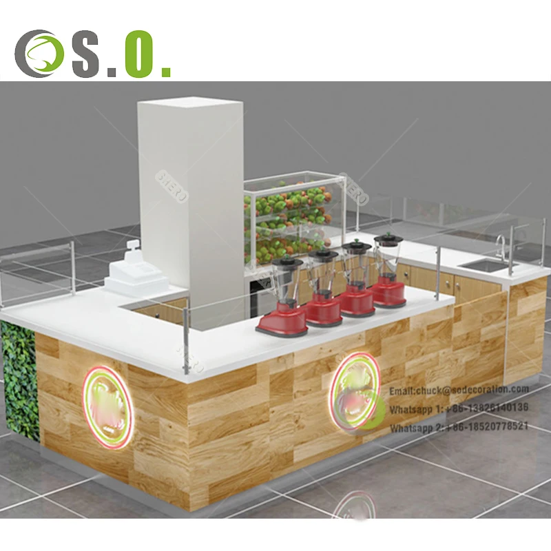 Modern Mall Coffee Shop Counter Kiosk Decoration Layout Design ...