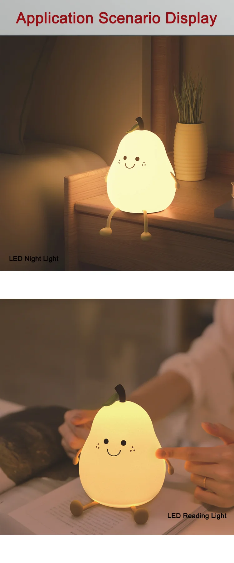 Eco-friendly Silicone Decompression Pat Light 5v 1w Lovely Little Pear ...
