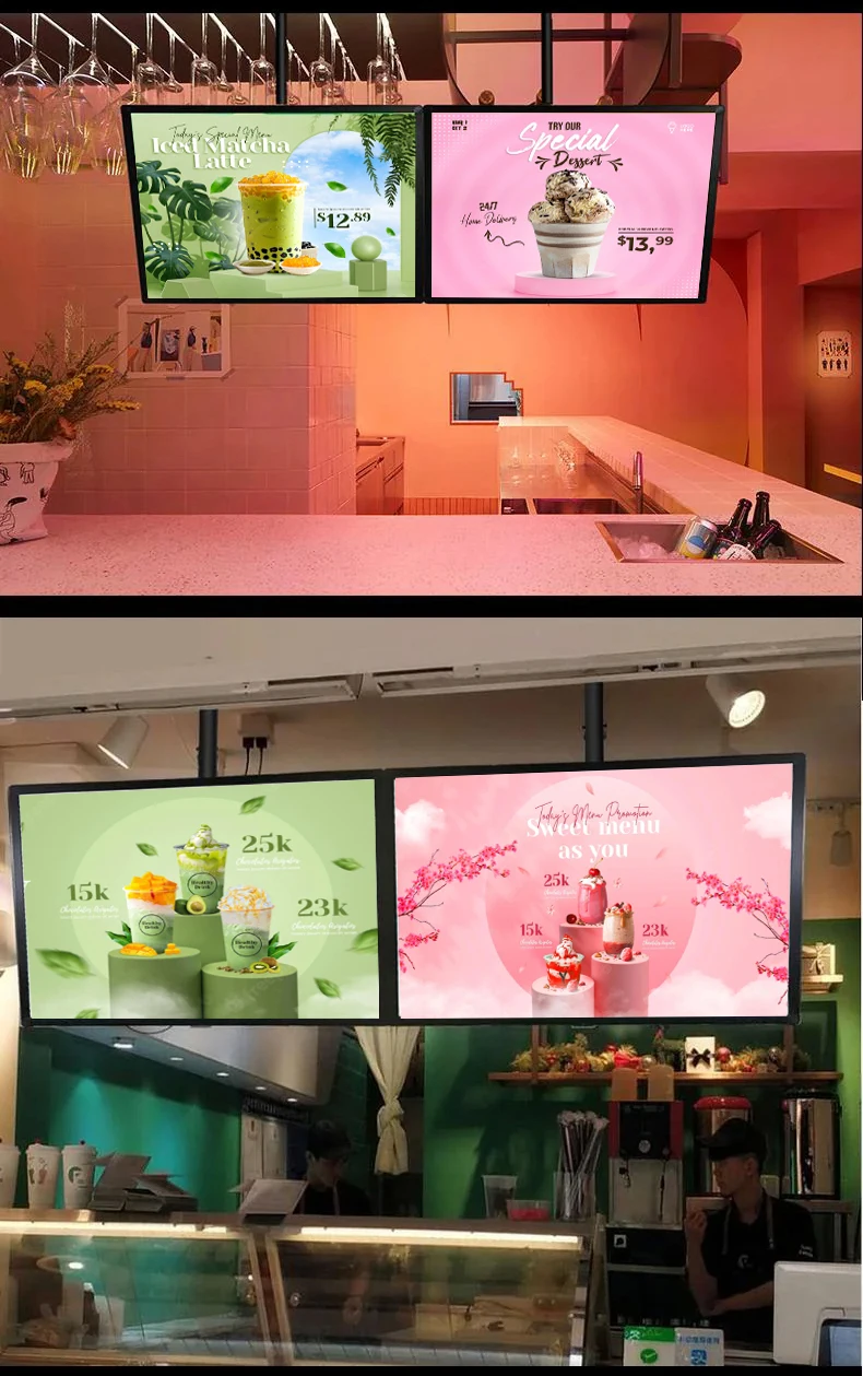 Fast Food Cafe Menu Board Display - LED Backlit Advertising