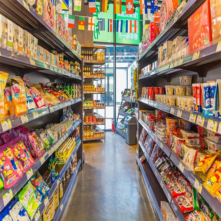 Double Side Grocery Shelf for Supermarket Retail Store Gondola Shelving ...