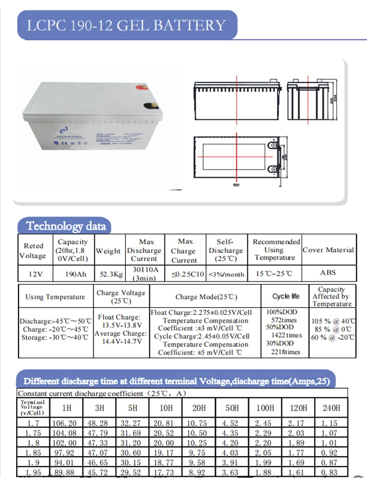 12V 190AH AGM Battery - Reliable Energy Storage Solutions