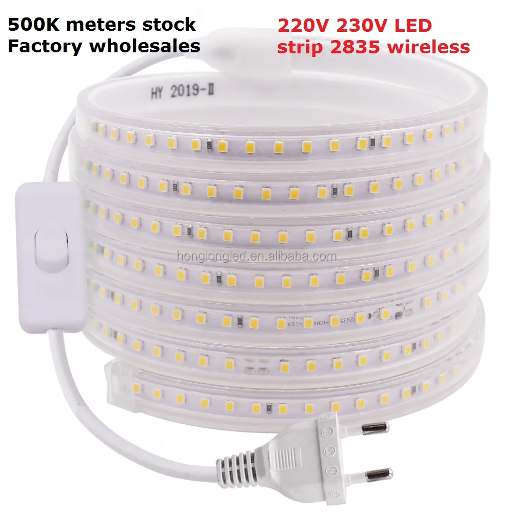 100m/Roll 220V 10mmPCB SMD 2835 100LED/M Double Circuit Wireless LED ...