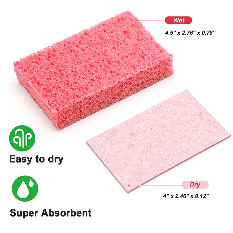 Durable Dish Cellulose Compressed Kitchen Cleaning Sponges