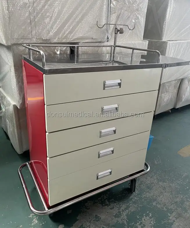 CE Approved Stainless Steel Movable Hospital Trolley Cart Medical ...