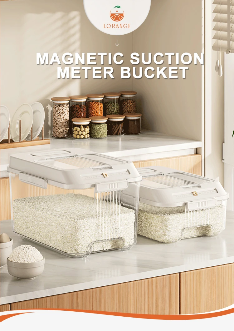 Kitchen 15kg Food Grade Containers Air-tight Thick Rice Bucket With ...