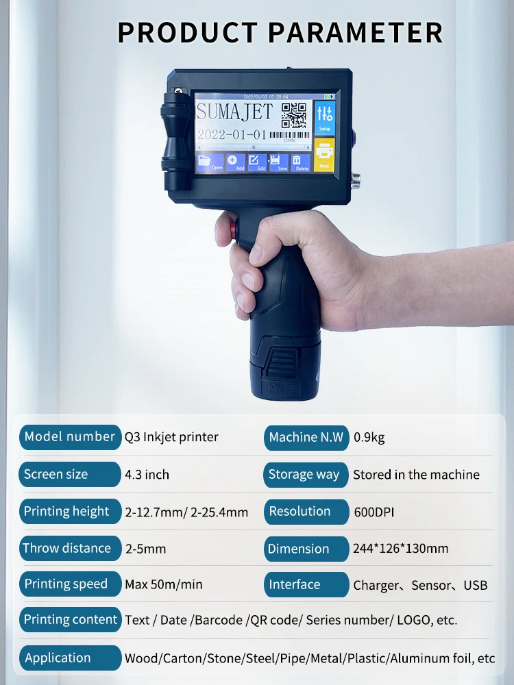 Industrial Handheld Inkjet Printing Machine for Expiry Date Batch Code ...