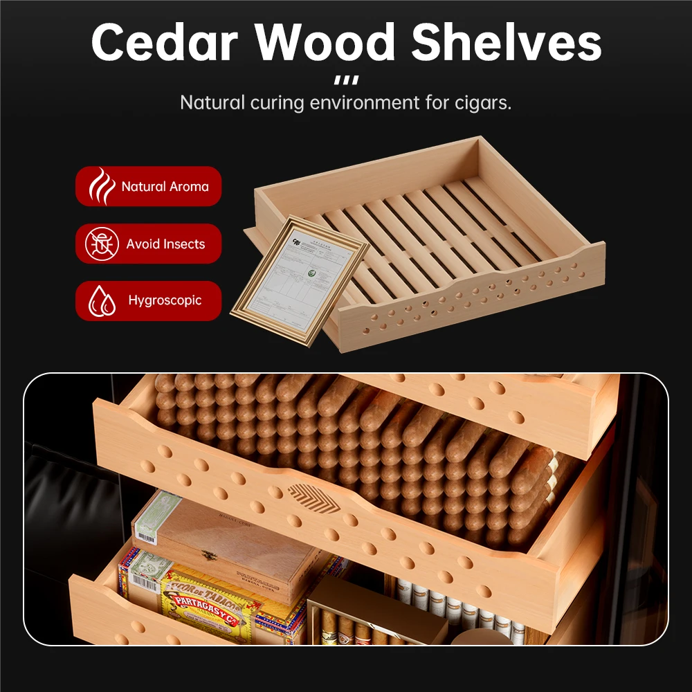 CIGARLOONG Intelligent Cigar Humidor - Constant Temp & Humidity