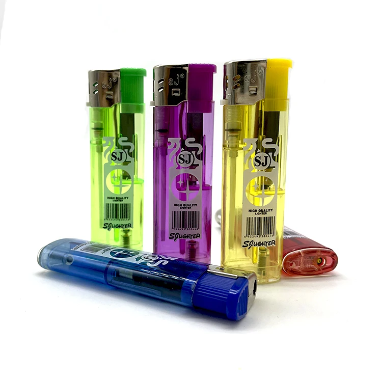 Factory Refillable Flammable Gas Transparent Lighter For Smoking - Buy ...