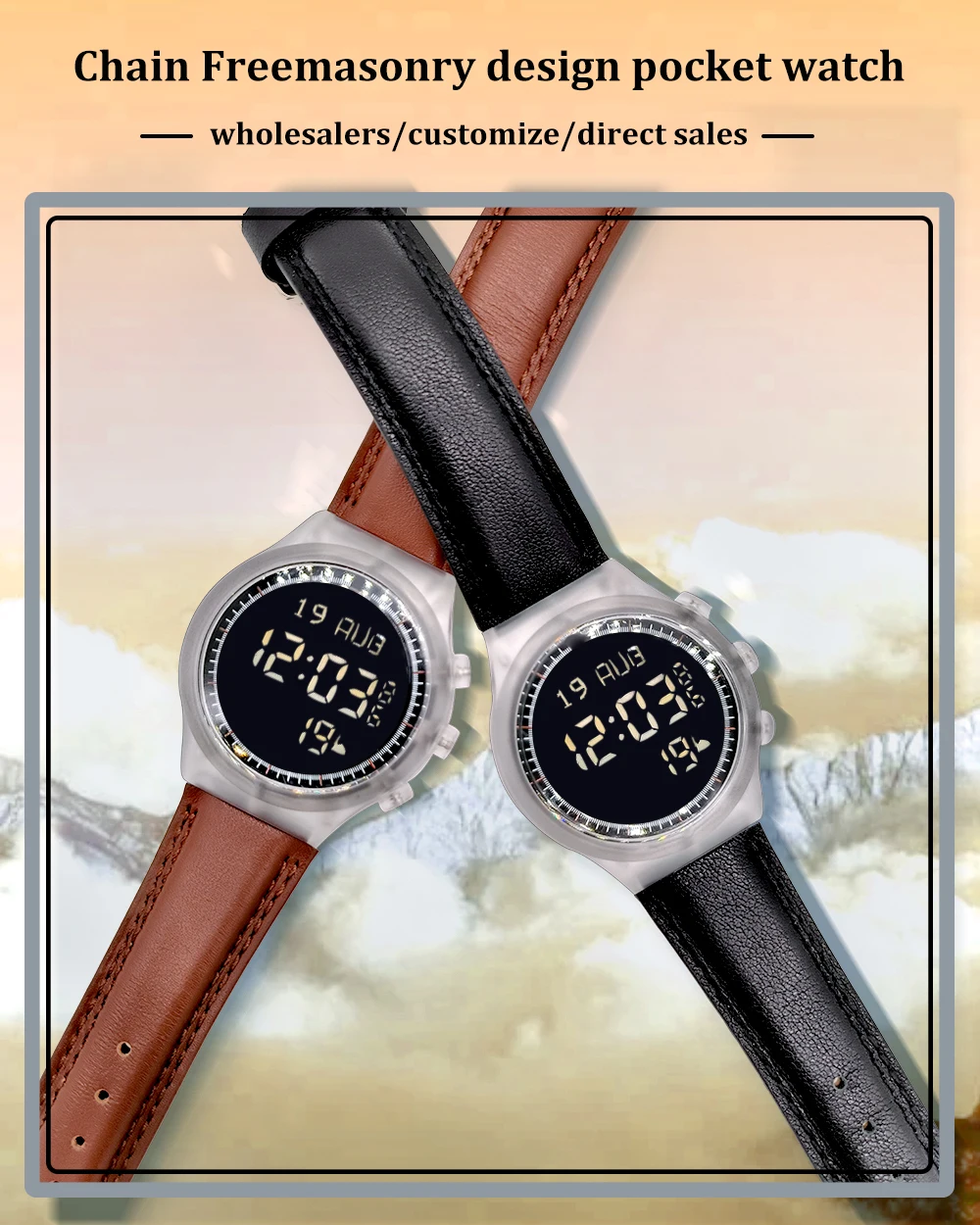 Men's Sport Chronograph Digital Watch Custom Logo Fashionable ...