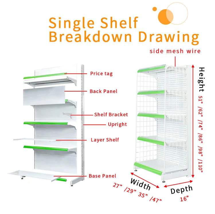 Supermarket Shelves Professional Manufacture Store Display Racks Steel ...