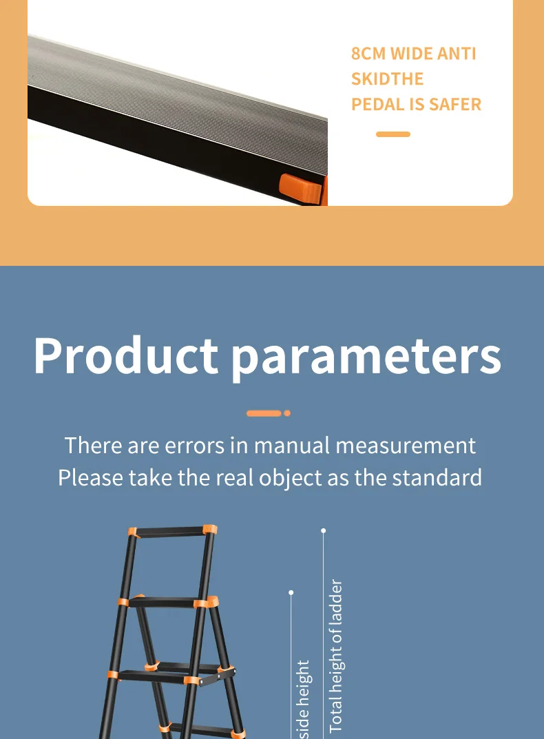 Black Retractable Ladder Multifunctional Portable Ladder For Indoor And ...