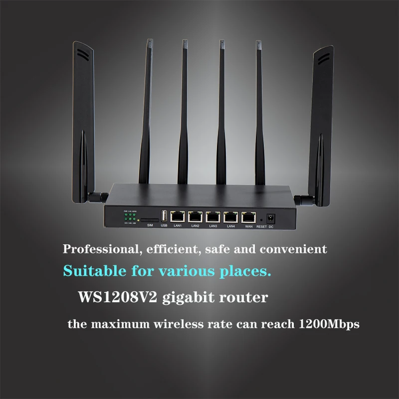 OpenWRT System 1200Mbps Dual Band 4G Gigabit Port Router with RM500Q-GL ...