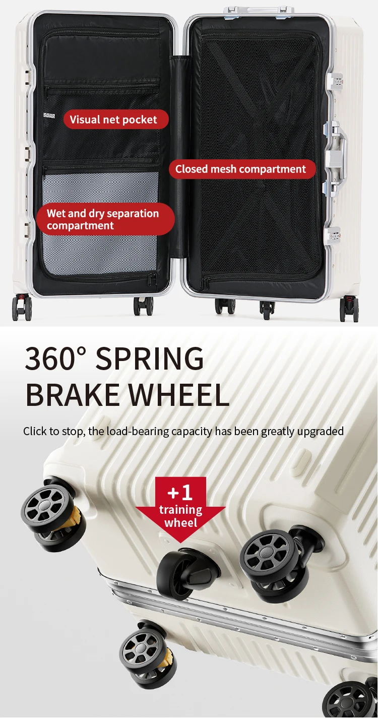 Hand Carry ABS PC Professional USB 28 TSA Suit Case