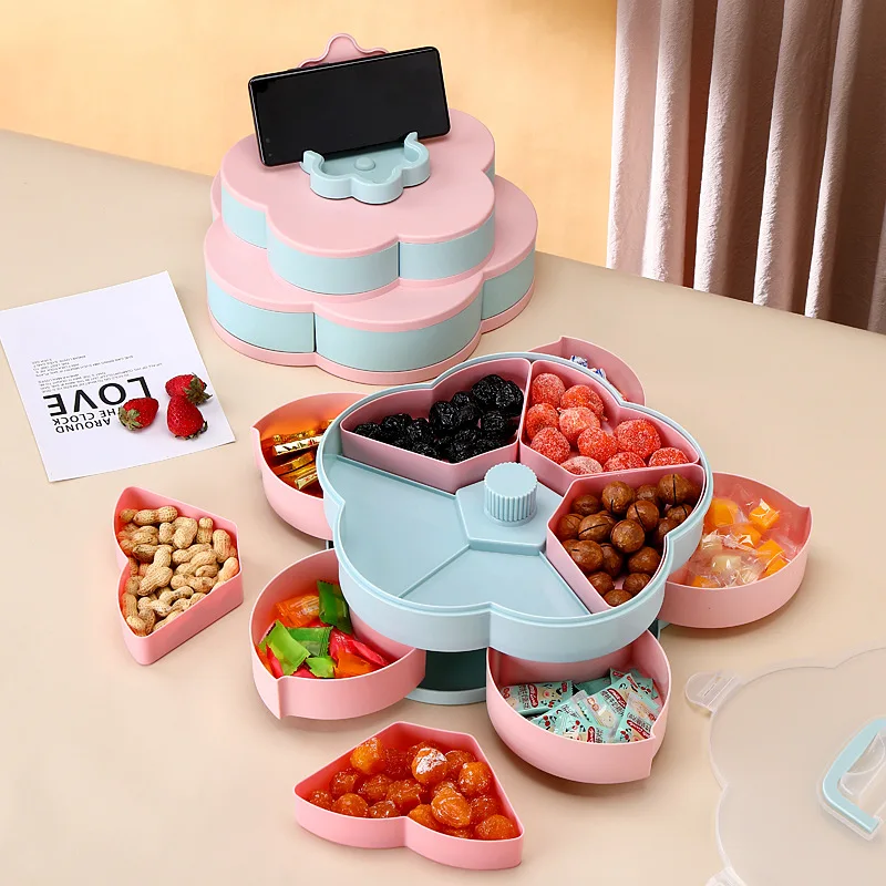 Hedan Factory Turn To Open Candy Organizer Box Rotating Kids Snack ...