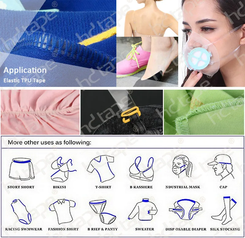 Transparent Mobilon Tape TPU Clear Elastic - 10 Mm Width