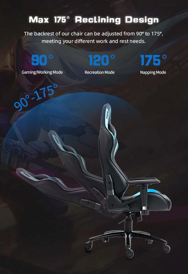 Hot Selling Custom Logo Rotating Pu Leather Ergonomic Computer Lounge ...