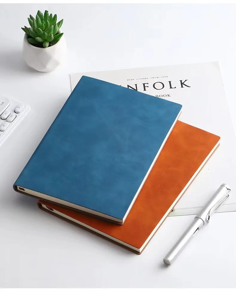 Personalized Logo Debossed Soft Cover Pu Leather Fine Linentouch Fabric ...
