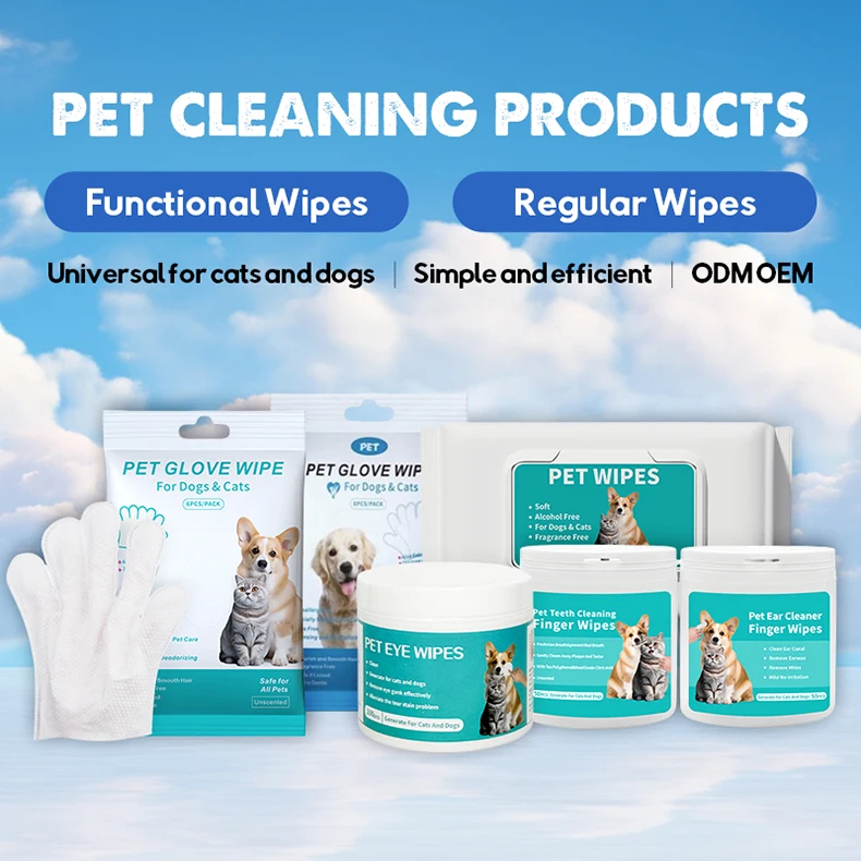 Haisen Pet Wet Wipes - Multipurpose, Rinse Free, and Odor Removing