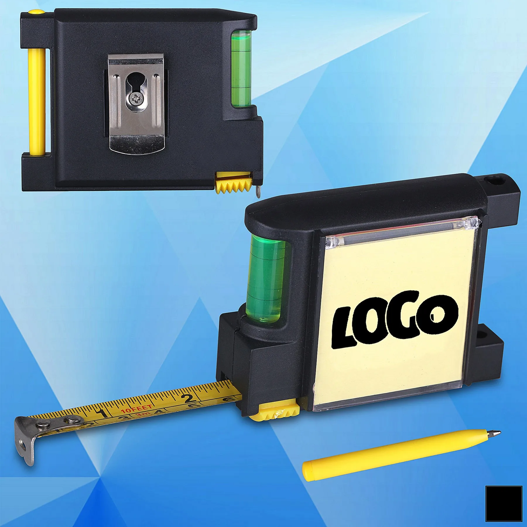 10' Multi-Function Tape Measure W/ Level/ Notepad & Pen Tape Measure ...